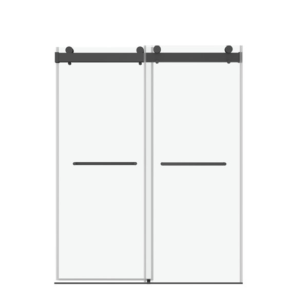 bayxinta 56-60 "Wx 76"H Frameless Double Sliding Shower Door | Wayfair